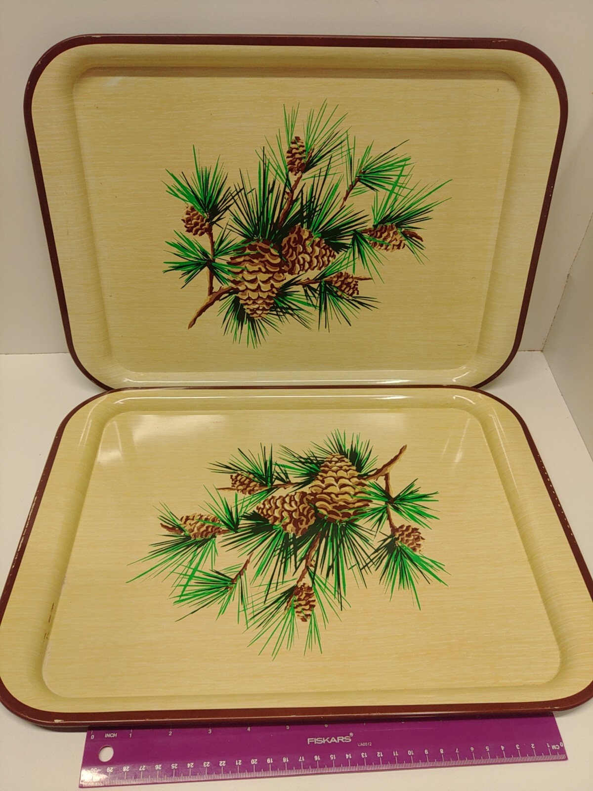 VINTAGE METAL PINECONE TRAYS SET OF TWO | eBay