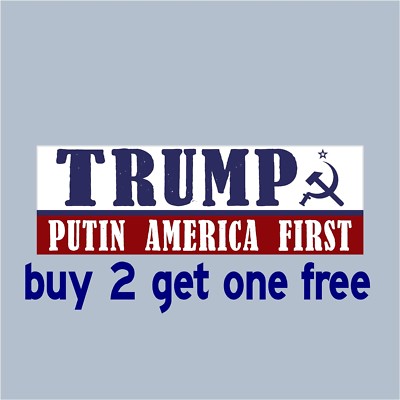 TRUMP 2024 PUTIN AMERICA FIRST Bumper Sticker - NO Russia collusion ...