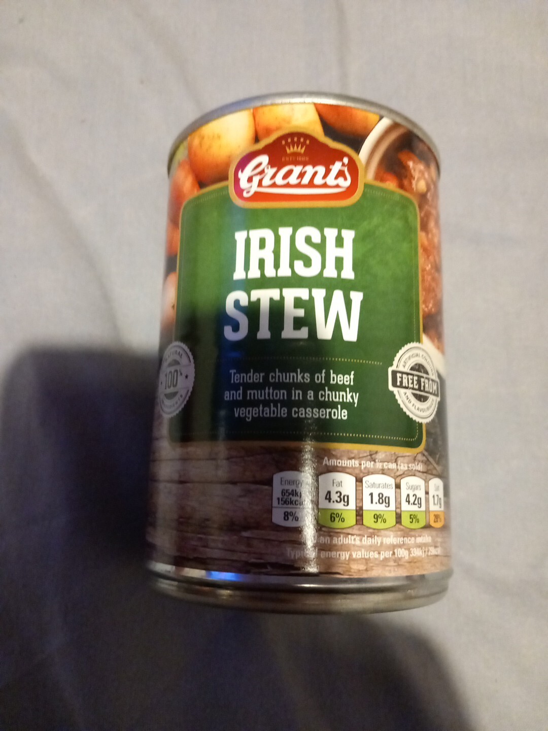 3 cans of GRANTS Irish Stew Quick Meal 392g x3 tins=1.176KG.BBJAN2027 ...