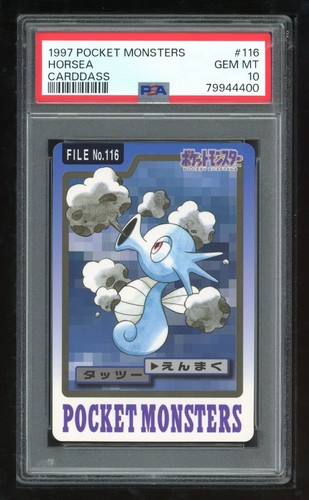 Pokemon Japanese Carddass 1997 116 Horsea Card Bandai PSA 10 79944400 ...
