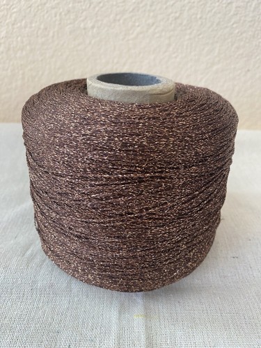 Fancy Soft Cone Spool Yarn Brown Metallic Thread Glitter Sparkle 440g ...