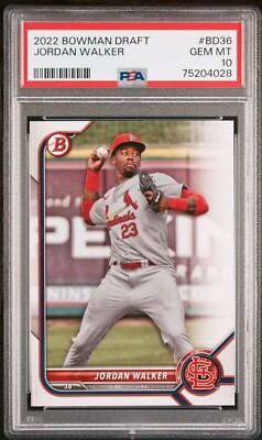 Jordan Walker 2022 Bowman Draft Chrome #BDC-36 ⭐️PSA 10⭐️Cardinals. New ...