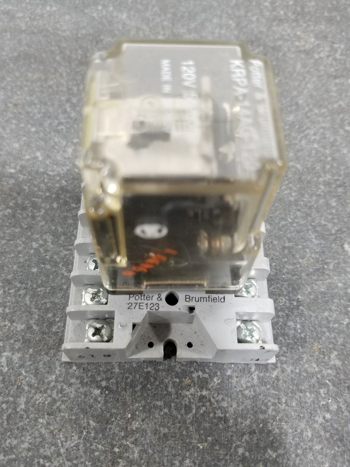 Potter & Brumfield 27E123 Relay Socket W/ KRPA-14AG-120 Relay 120V ...