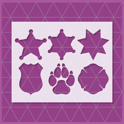 Law Enforcement Stencil - Badge K9 Paw - First Responder, Officer ...