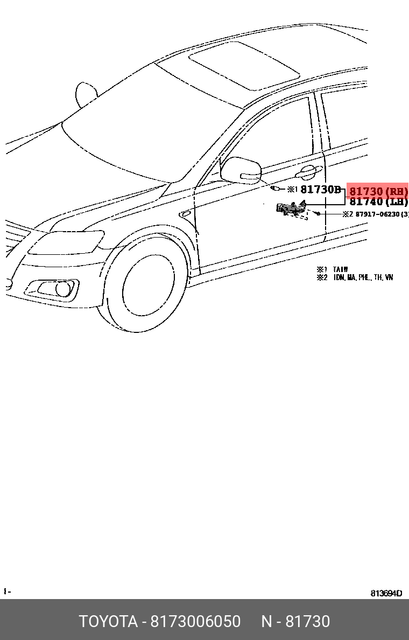 Original lamp assy side turn signal right 8173006050 for TOYOTA 81730 ...
