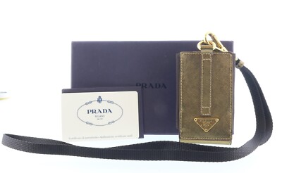Prada Gold Leather Signature Ipod Case Accessory Bag Charm | eBay
