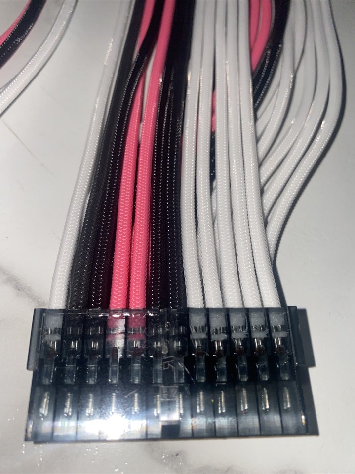 Colorful MOD Extension Combo Sleeved Extension Cable Kit Pink White ...