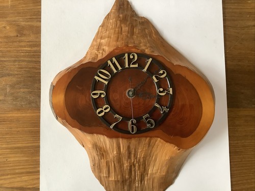 Solid Western Red Cedar Live Edge Wall Clock | eBay