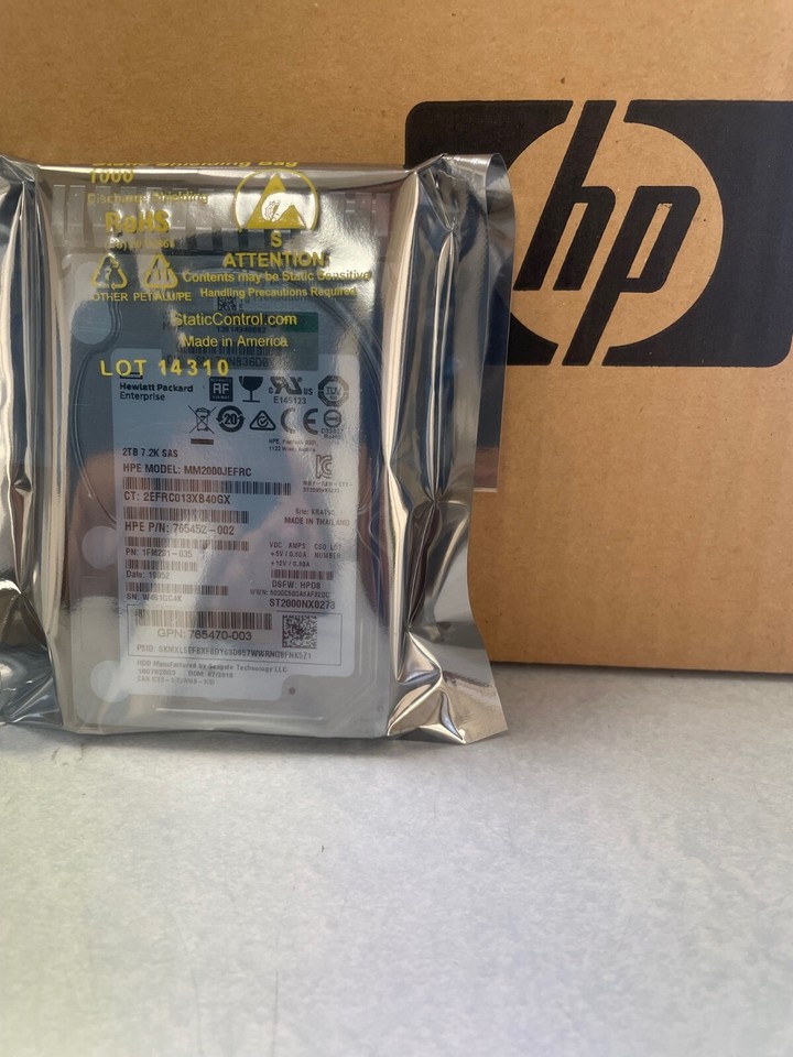 765466-B21,765873-001 HPE 2TB SAS 7.2K SFF SC 512e DS HDD | eBay