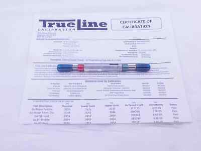 CERTIFIED 5/16 24 UNF 3A SET THREAD PLUG GAGE .3125 GO NO GO PDS= .2854 ...