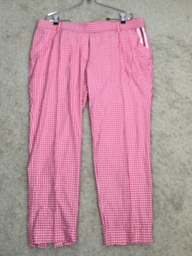 Belyn Key Womens Hot Pink Checkered Golf Pant Size XL Stretchy Sports ...
