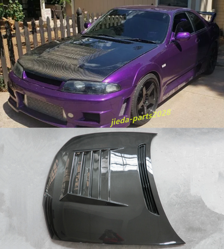 For Nissan Skyline GT-R R33 Real Carbon GTS style Front Hood Vented ...