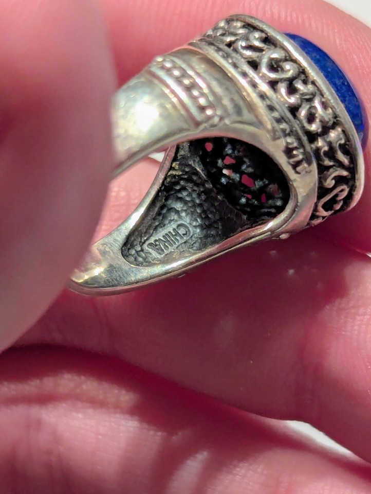 Vtg Bali Style Lapis Gemstone Ring Sz 8 925 STERLING SILVER Jewelry lot ...