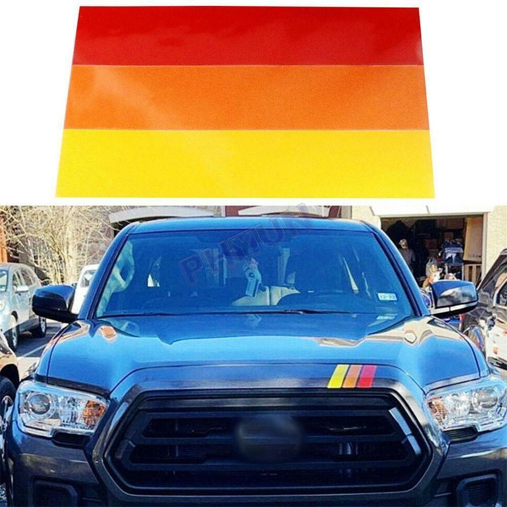 10" x 6" Classic Retro Style Tri-Color Stripe Decal Sticker For Toyota ...