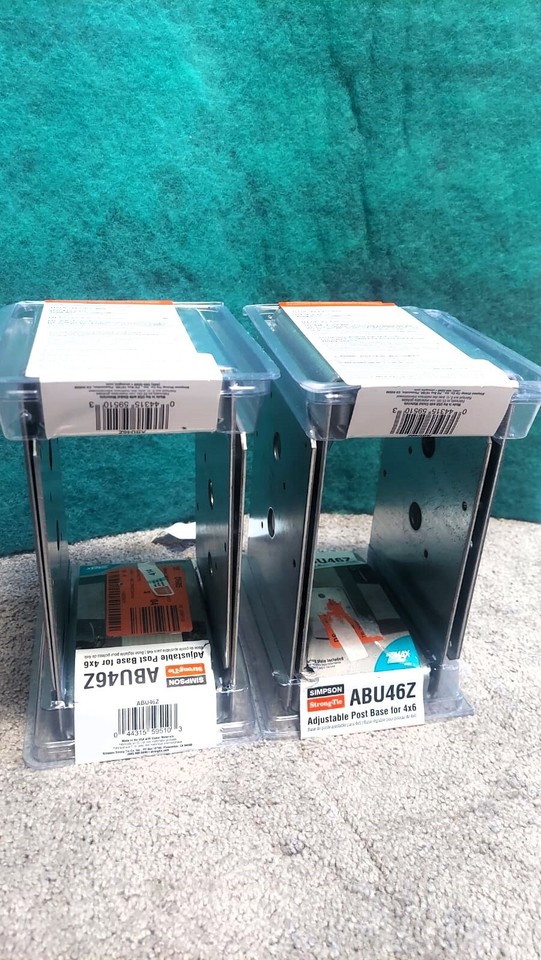 4 Pack-Simpson Strong-Tie Adjustable Post Base ABU46Z For 4x6 ZMAX | eBay