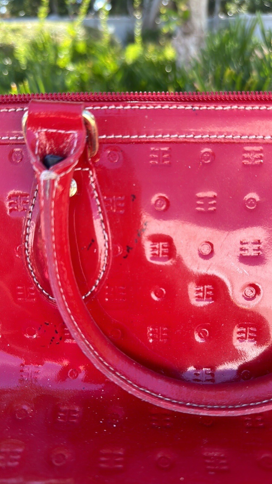 Arcadia red patent leather purse | eBay