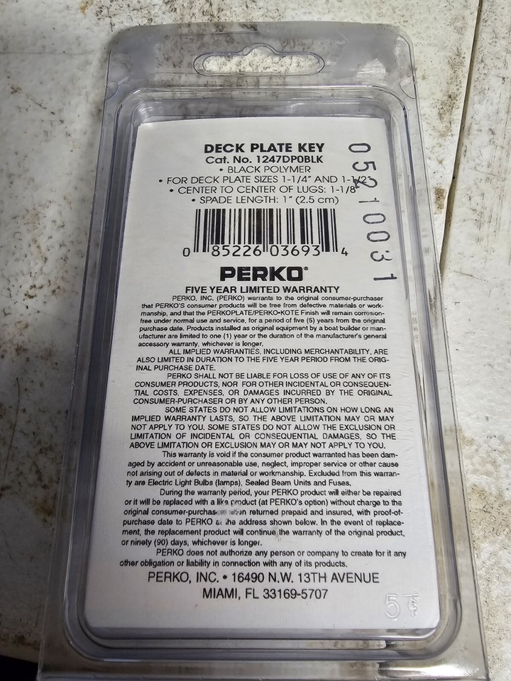Perko Marine 1247DP0BLK Deck Plate Key gas fuel fill boat | eBay