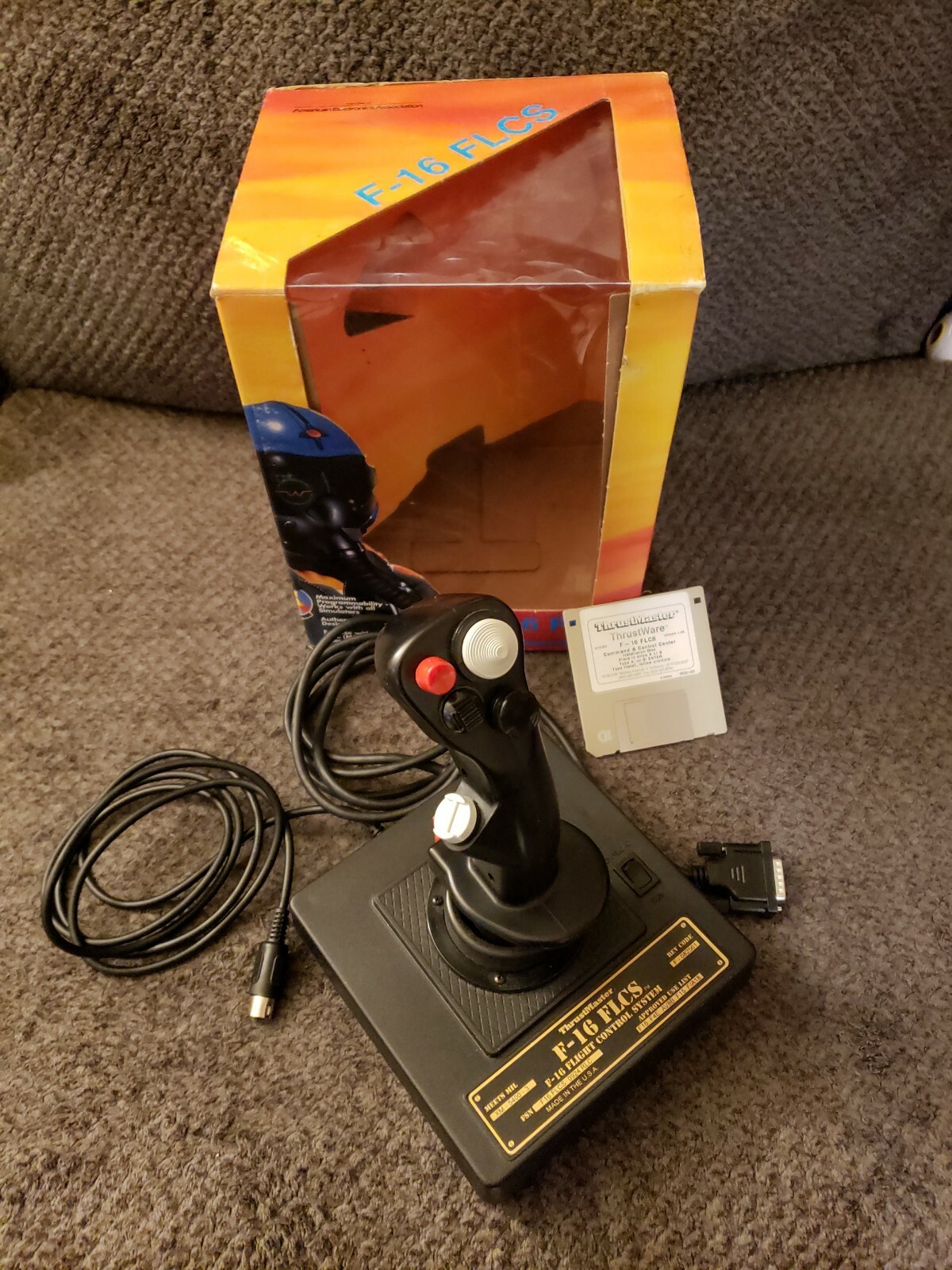 RARE VINTAGE Thrustmaster F-16 FLCS Joystick IBM PC & JANES FIGHTERS ...