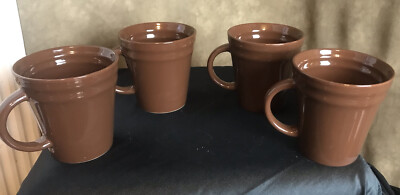 LOT OF 4 -RACHEL RAY DOUBLE RIDE COFFEE CUPS MUGS BROWN | eBay