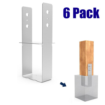 6Pcs 6x6 Concrete Deck Post Anchor Base Metal Bracket for Shed, Gazebo ...
