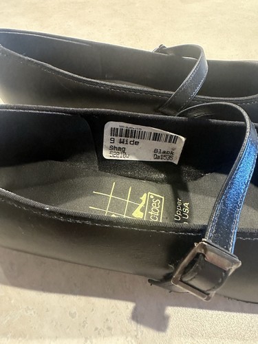 Tic Tac Toes Leather Dance Shoes Womens Size 9 W 9W Mary Janes Black ...