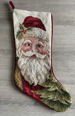Wool Needlepoint Stocking - Santa Face - 21” - New Without Tag | eBay
