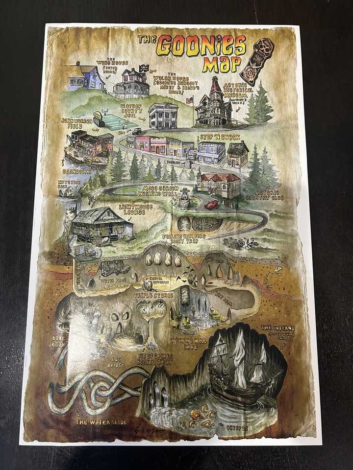 Goonies Map, Key, Copper Bones, Goonies Movie Poster | eBay