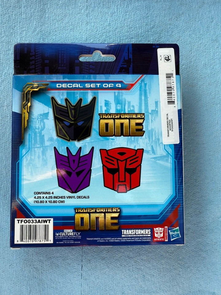 Transformers One Culturefly Decal Set With Megatronus Prime Decal | eBay