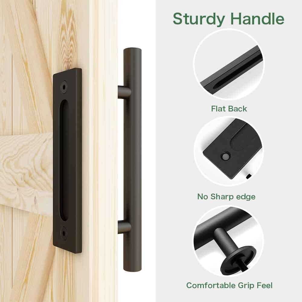 12" Sliding Barn Door Handles Pulls Double Sided Hardware Set Flat ...