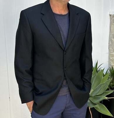 Jhane Barnes SY Devore Sz 42L 3 Button Men's Blazer Black excellent ...