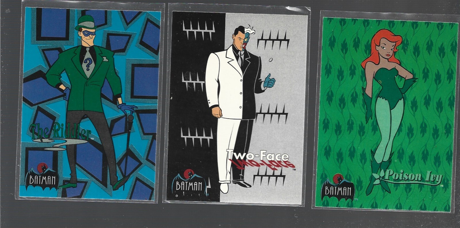 1993 Topps Batman Animated Series Cards LOT (3) POISON IVY TWO FACE THE ...