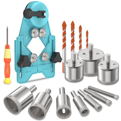 Diamond Hole Saw Kit Adjustable Hollow Drill Suction Cup Base Tile ...