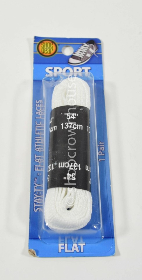 4 Pairs Shoe Gear Sport Flat WHITE 54" Athletic Shoe Laces - Stay-Ty ...