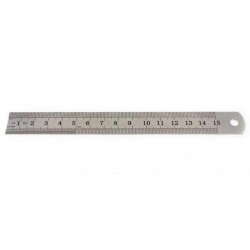 15cm 6 Inch Stainless Metal Thin Sleek Ruler Rule Precision Double ...
