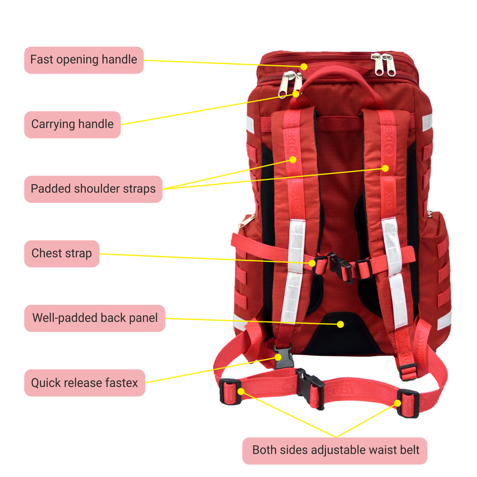 DERBY 32L Tactical Medical Backpack Red MOLLE IFAK Trauma Bag First Aid ...