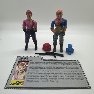 GI Joe 1986 Zarana w/ file Card & Zander Dreadnoks With Backpacks And ...