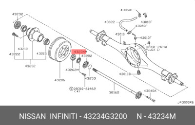 Genuine OE Washer Lock Nut 43234G3200 , 43234-G3200 | eBay