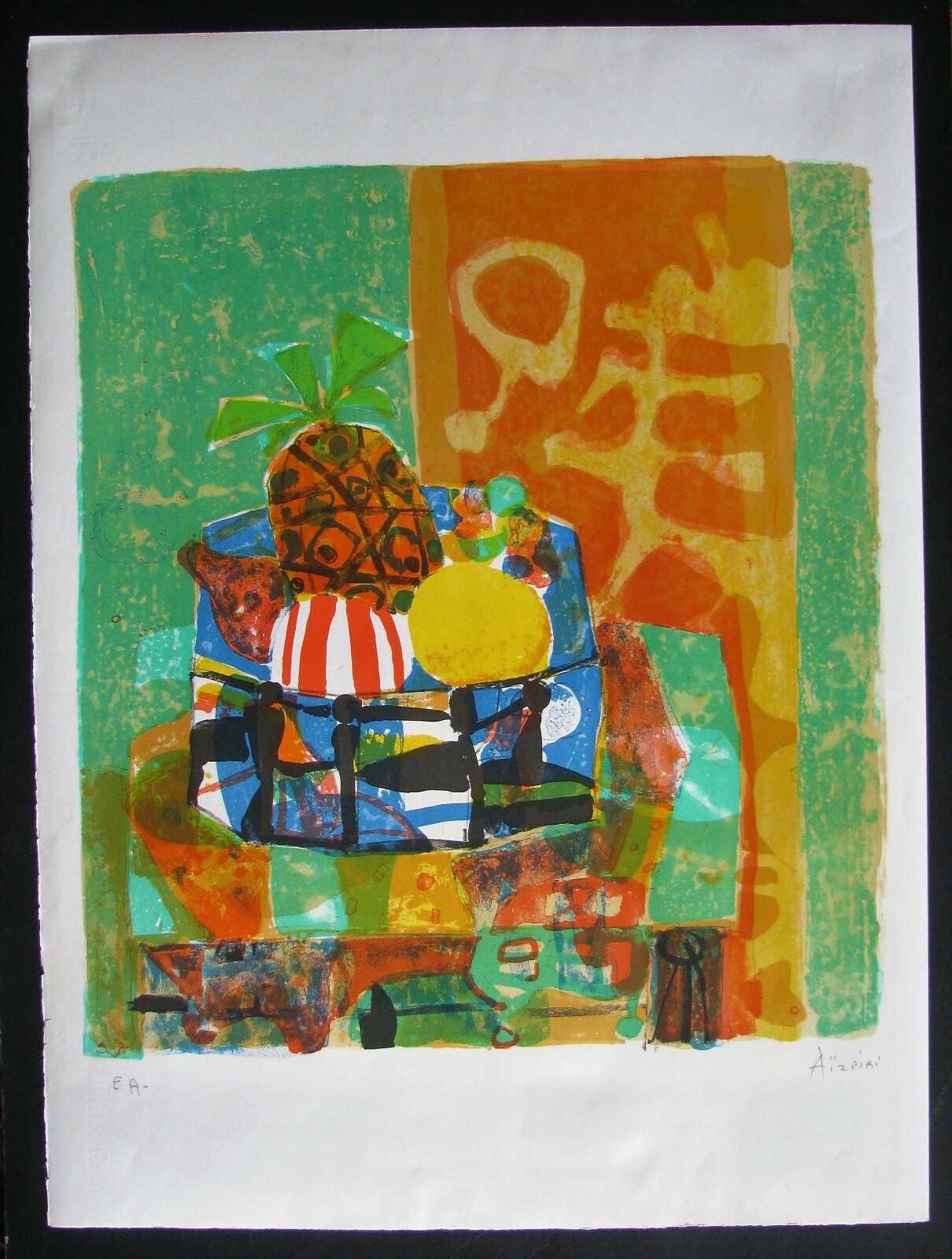 Aizpiri Paul, 1919 Paris - 2016 Veurne, Bélgica. Nature Morte Aux Fruta ...