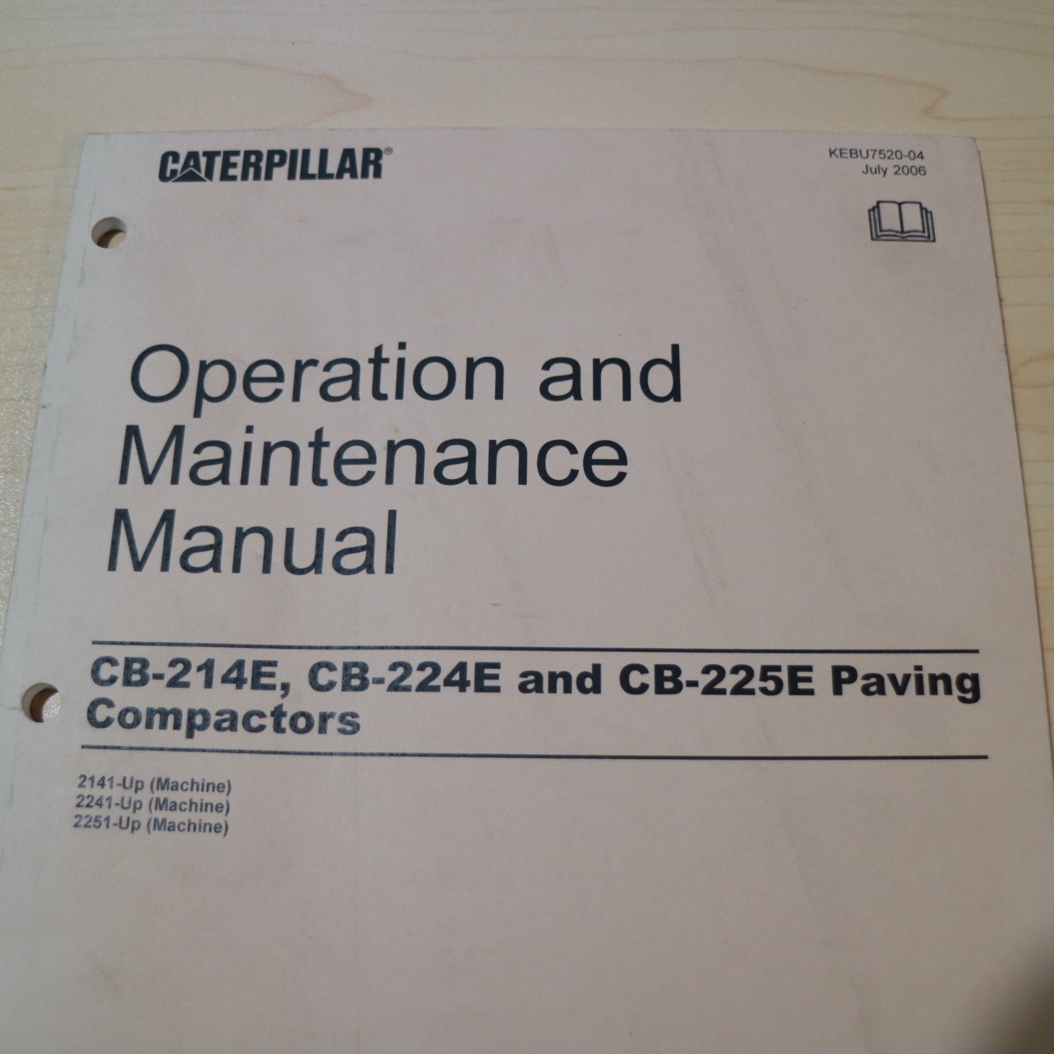 CAT Caterpillar CB-214E 224E 225E Compactor Roller Operation Operator ...
