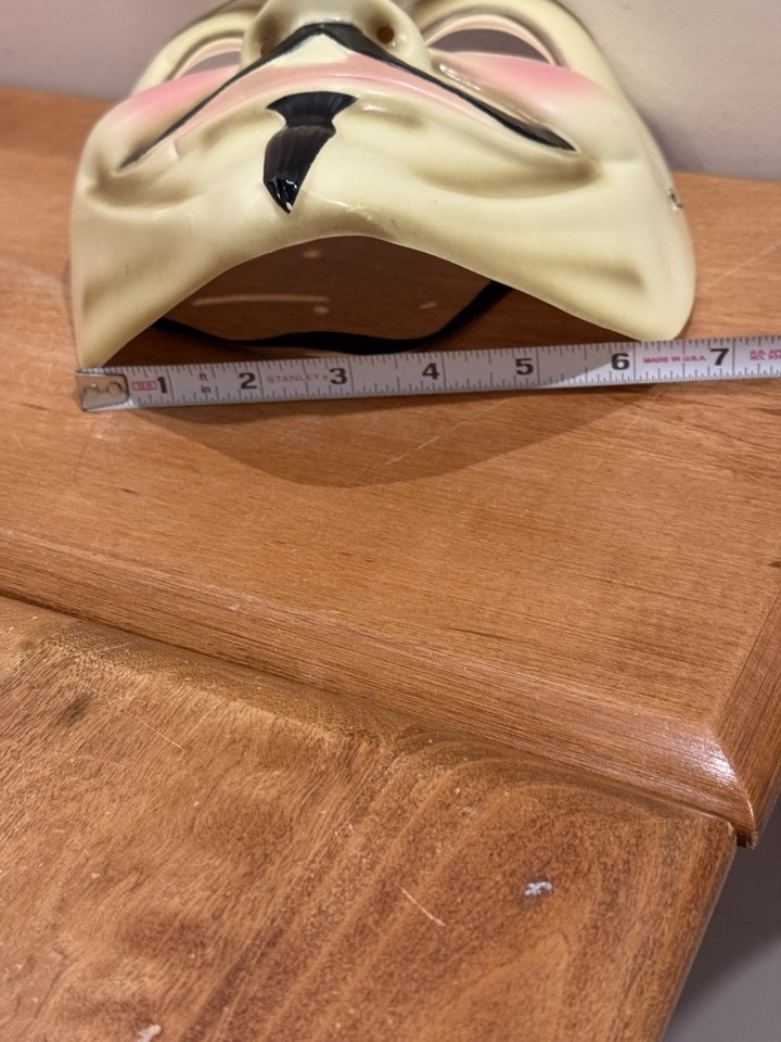 Guy Fawkes V Vendetta Mask, ORIGINAL VTG RUBIE’S Yellow Wide 2009 EUC ...