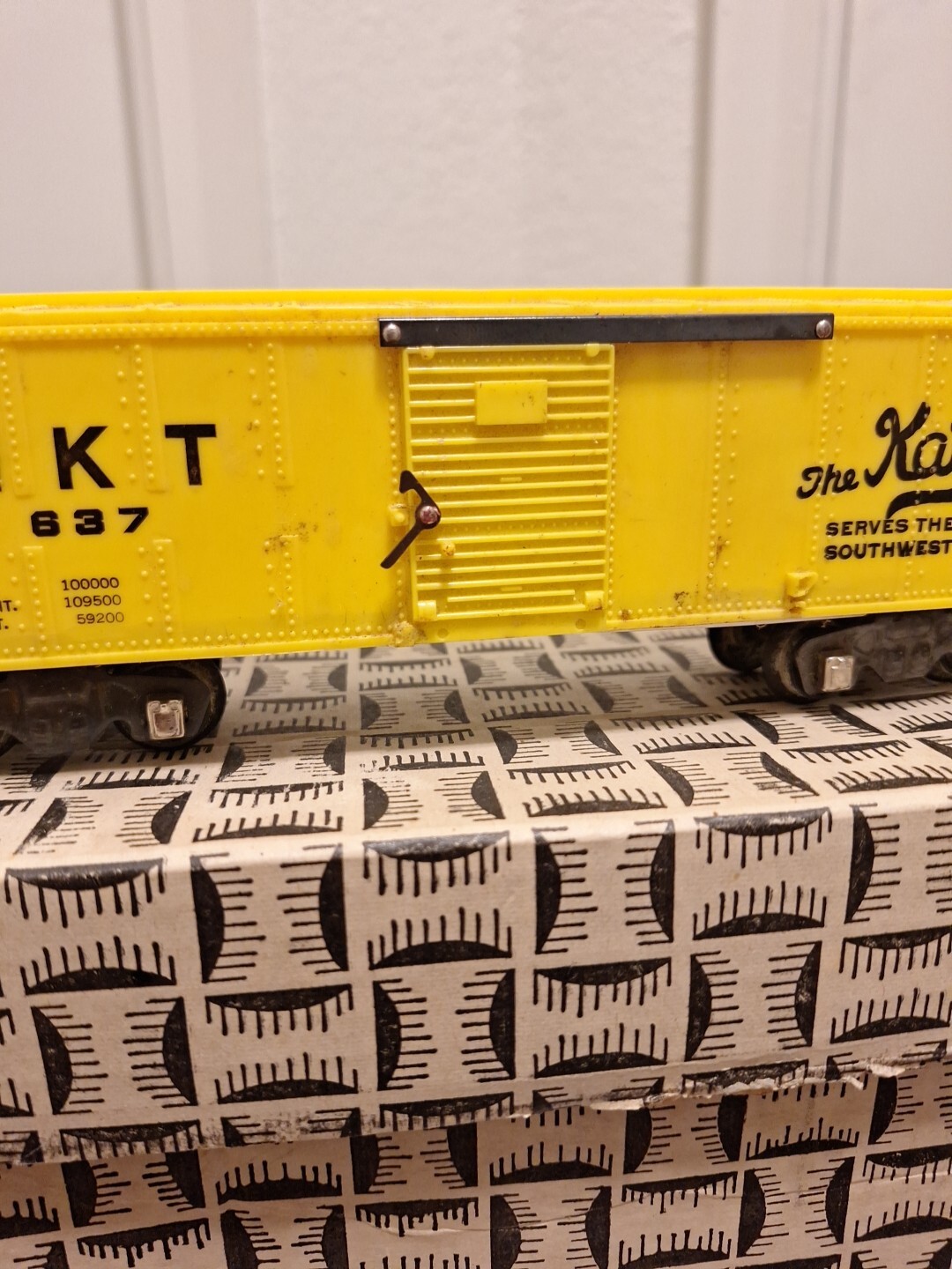 American Flyer S Scale The Katy - MKT 637 Yellow Box Car | eBay