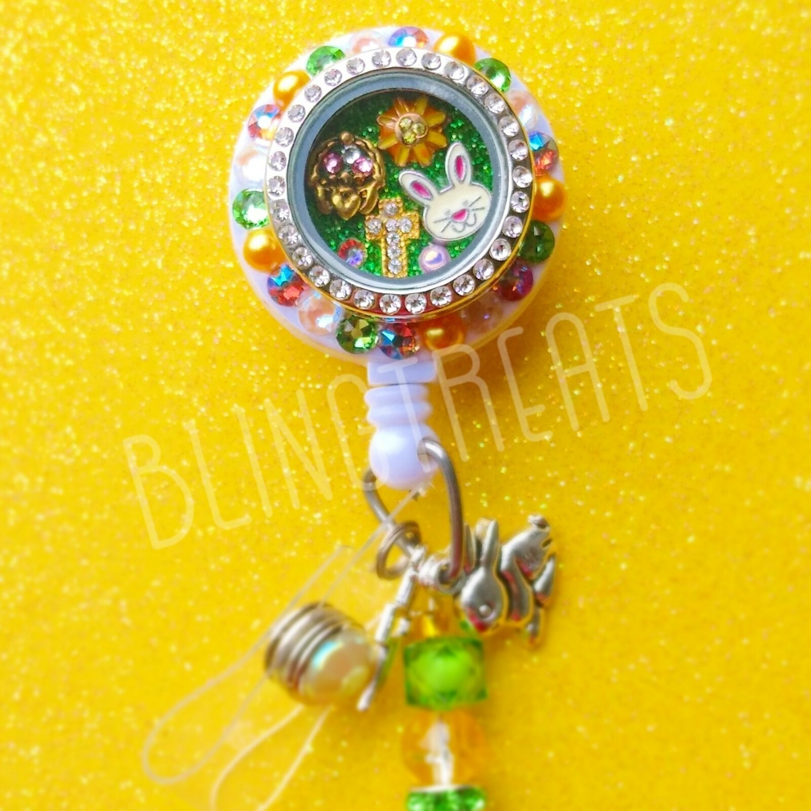 Easter floating locket ID badge holder | eBay