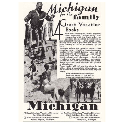 1935 Michigan: Michigan for the Family. Vintage Print Ad | eBay