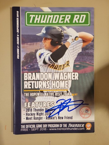 Brandon Wagner Signed IP Auto Trenton Thunder Program New York Yankees ...