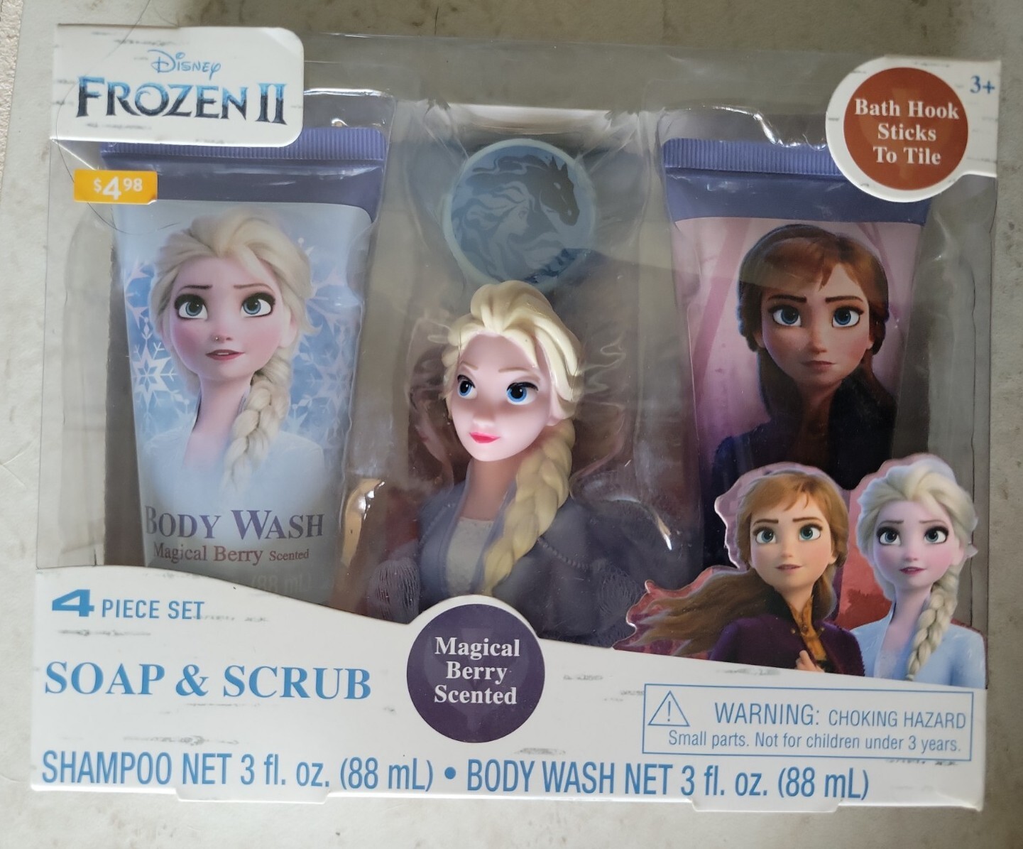 Disney Frozen 2 Elsa Soap and Scrub Hook Body Wash Shampoo Scrubby Bath ...