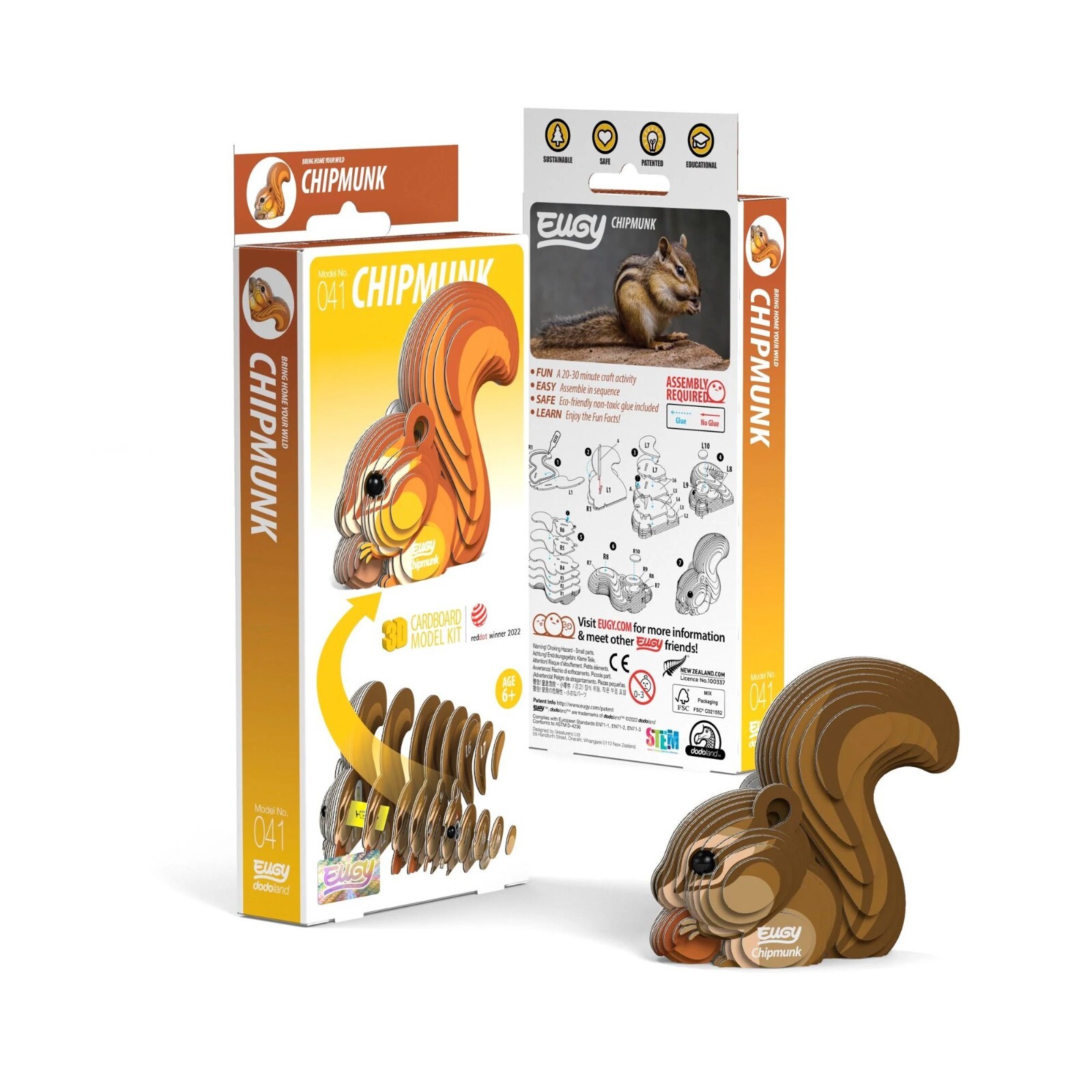Chipmunk 3D Figurine Kit - 2.87in. L x 1.38in. W x 2.76in.H (105622) | eBay