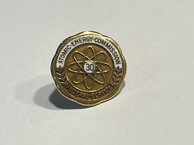 Vintage 10K Gold U.S. Atomic Energy Commission 30 Year Federal Service ...