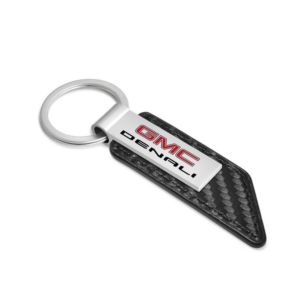 GMC Denali Carbon Fiber Texture Strap Silver Bar Key Chain | eBay
