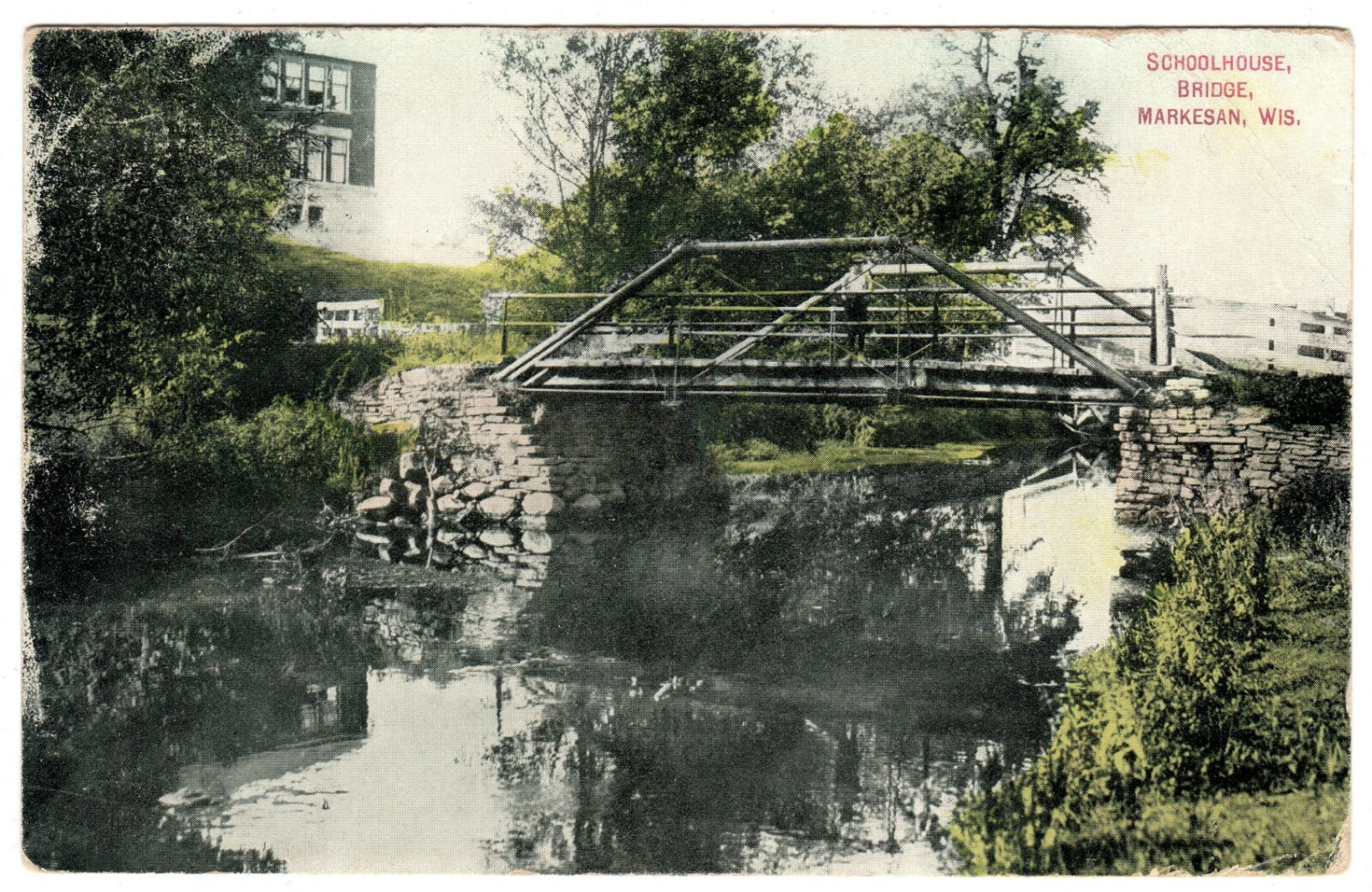 Schoolhouse Bridge, Markesan, Wisconsin Vintage 1909 Divided Back ...