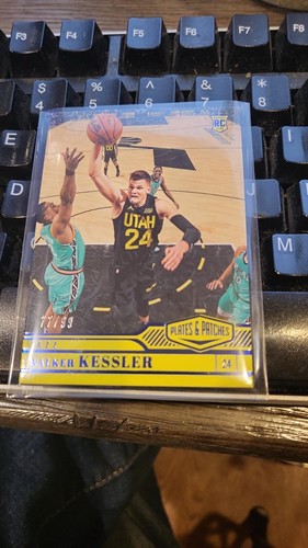 2022-23 Panini Chronicles Plates & Patches Walker Kessler RC Jazz #/99 ...